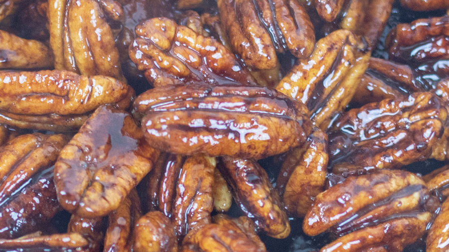 Glazed Pecans with Rum and Cane Syrup | First...you have a beer