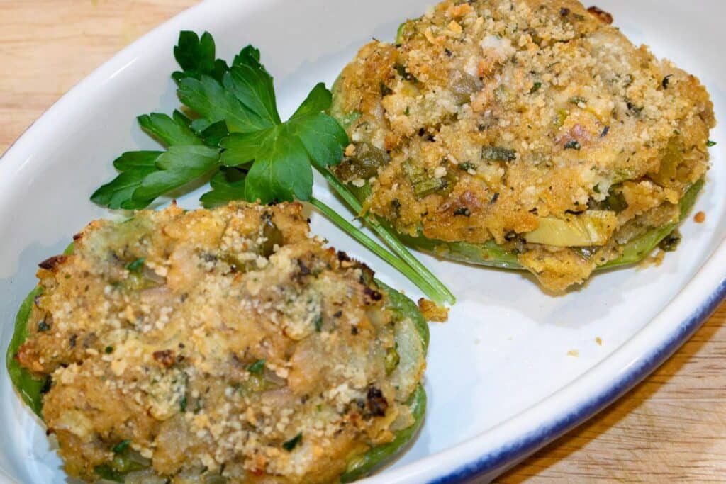 Artichoke Stuffed Mirlitons | First...you have a beer